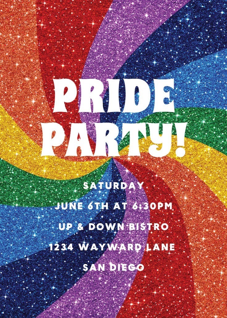 Rainbow Kaleidoscope Pride - Printable Party Invitation (Free) | Greetings Island